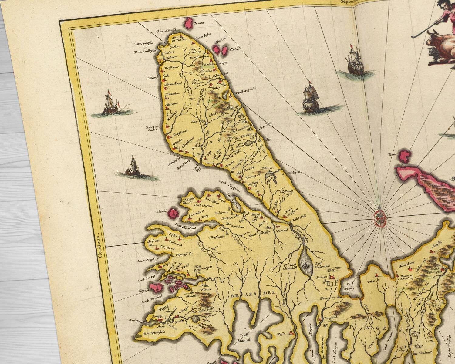 Old Map of Skye } Historical Print Shows: Fairypools, Dunvegan, Old Man ...