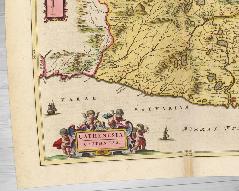 Map of Caithness } Gift for Scottish Dad: Watten, Houstry, Halkirk - Etsy