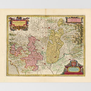 Old Map Piedmont | Asti, Torino, Alessandria, Vercelli, Casale ...