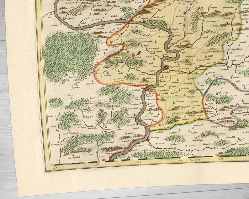 Main-tauber-kreis Old Map | tauberbischofsheim, Wertheim, Wrzburg ...