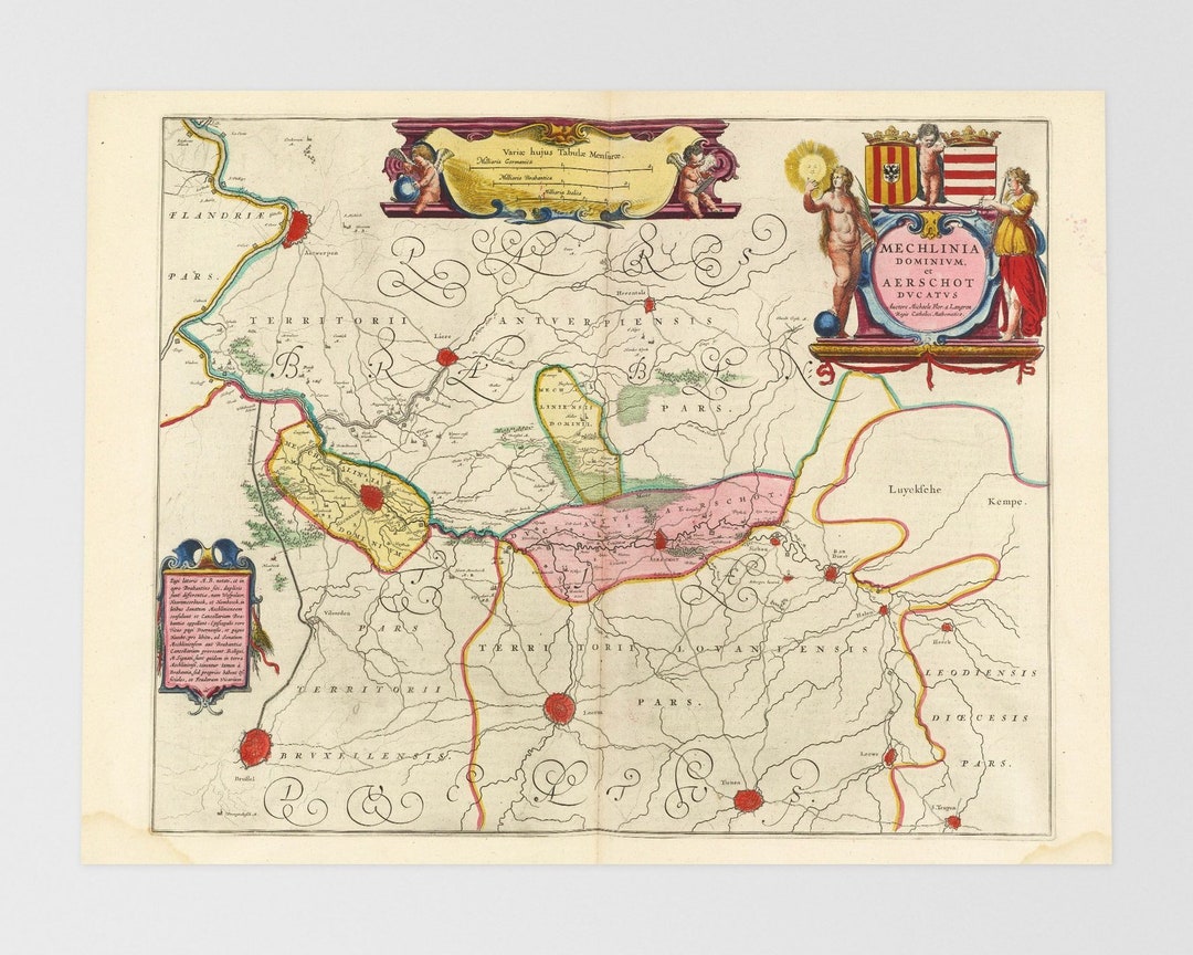 Old Map Flemish Brabant Tremelo, Heist Op Den Berg, Begijnendijk ...