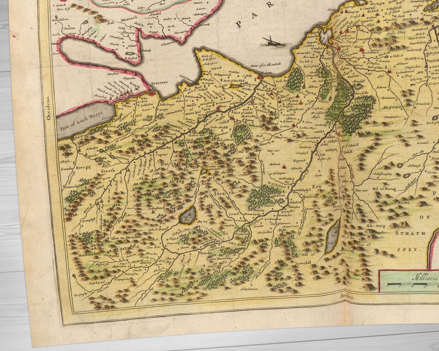 Moray Old Map Forres, Nairn, Dyke, Kintessack, Auldearn, North Scotland ...