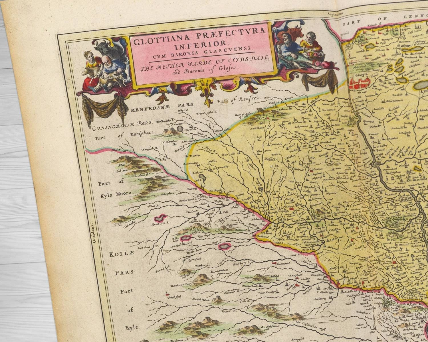 Lanarkshire Old Map East Kilbride, Motherwell, Larkhall, Blantyre ...