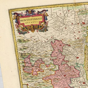 Old Map Piedmont | Asti, Torino, Alessandria, Vercelli, Casale ...