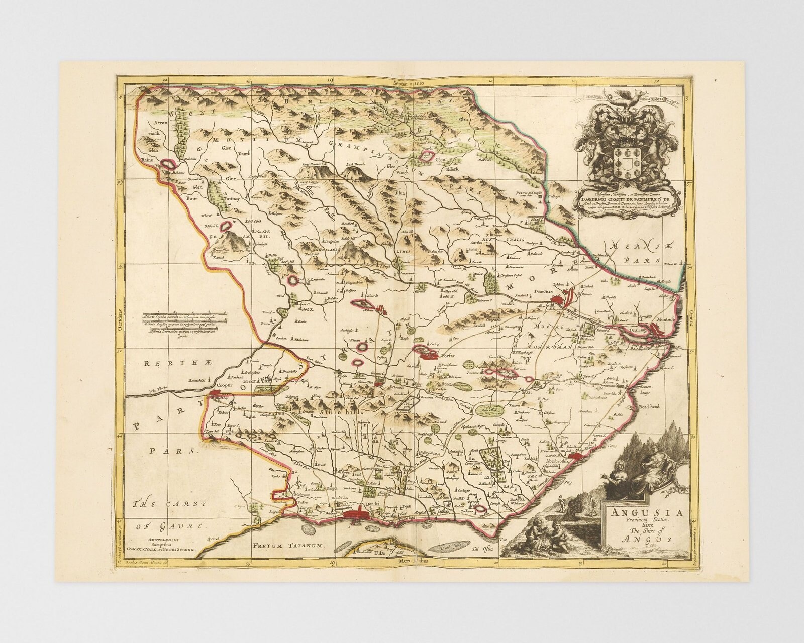 Map of Angus } Gift for Scottish Dad: Forfar, Kirriemuir & Charleston ...