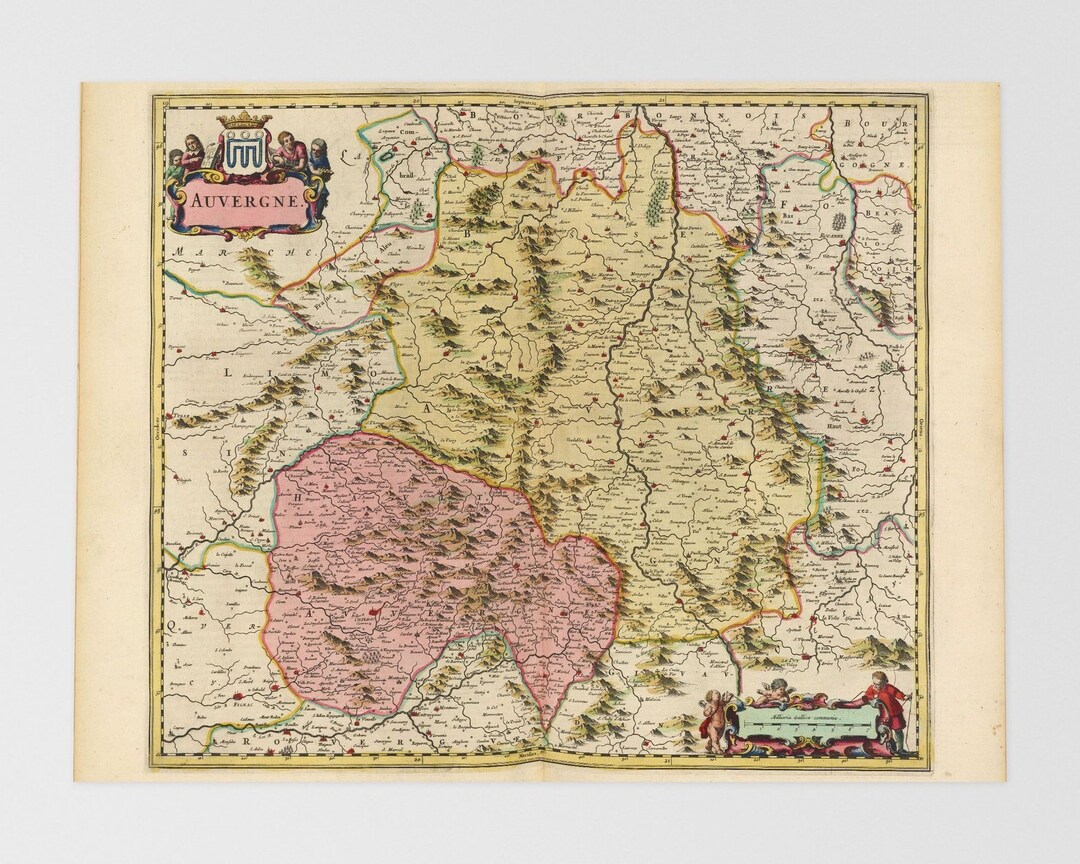 France Old Map Clermont Ferrand, Ussel, Issoire, La Tour Dauvergne ...