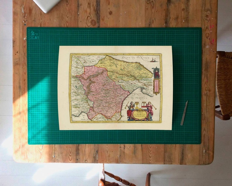Basilicata Old Map Matera, Pisticci, Ginosa, Potenza, Policoro, Apulia ...