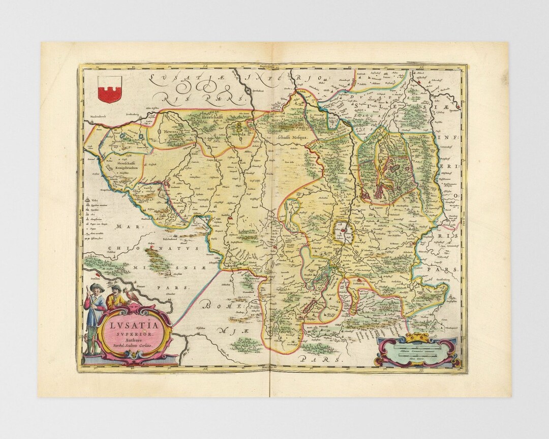 Map of Upper Lusatia } Old German Map: Bautzen Budyin, Lbau, Weienberg ...
