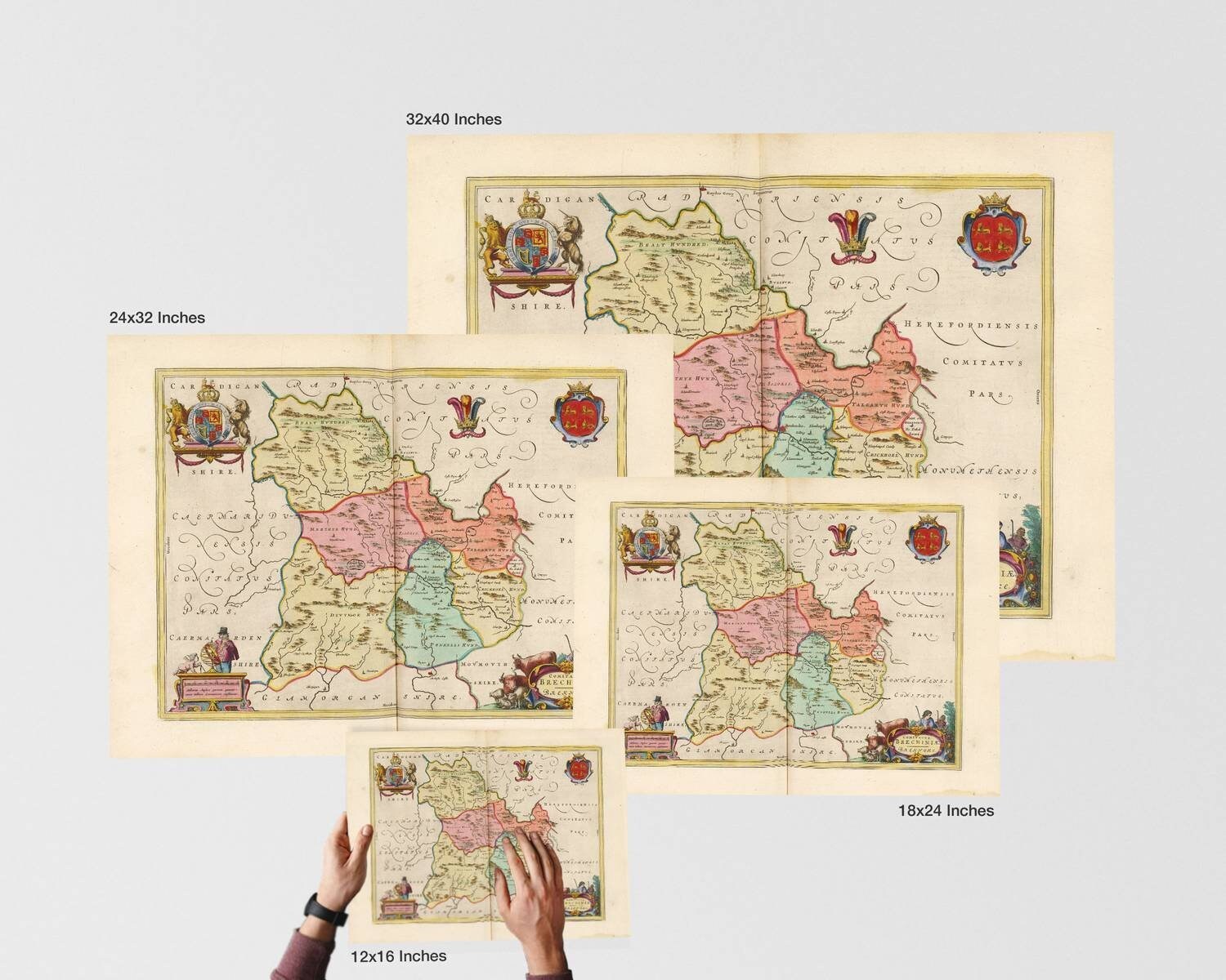 Breconshire Old Map Brecon, Merthyr Cynog, Talachddu, Llanddew, South ...