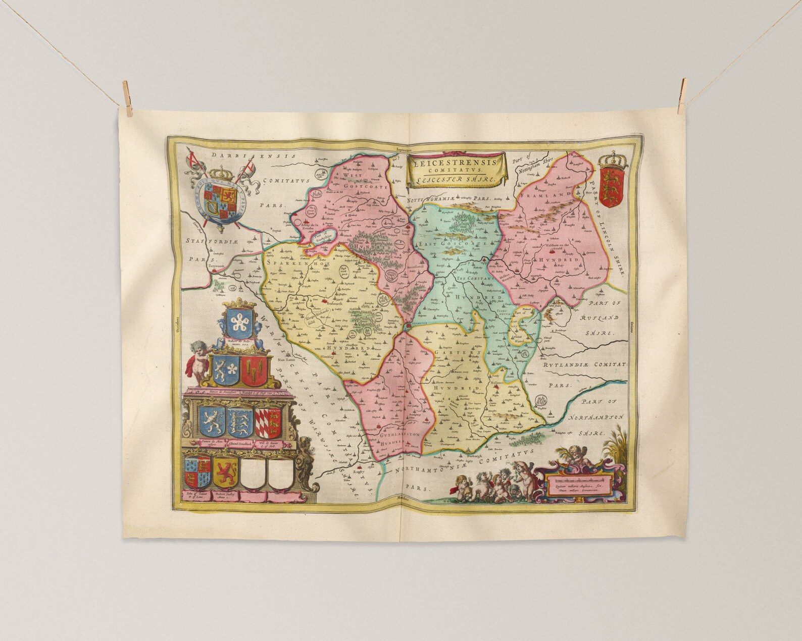 Leicestershire Old Map Leicester Oadby Wigston - Etsy