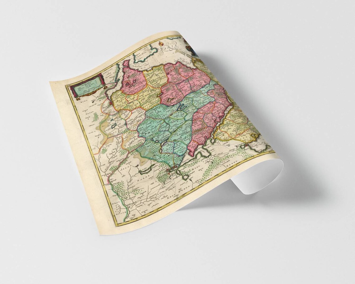 Schleswig-holstein Old Map Flensburg, Husby, Glucksburg, Nieby, Kappeln ...