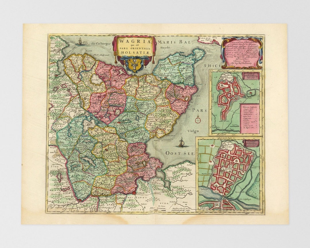 Old Map Ostholstein Schleswig-holstein, Kiel, Lübeck, Wismar, Bad ...