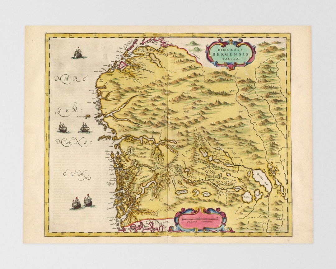 Norway, Oppland Old Map Leikanger, Vossevangen, Lillehammer, Norway ...