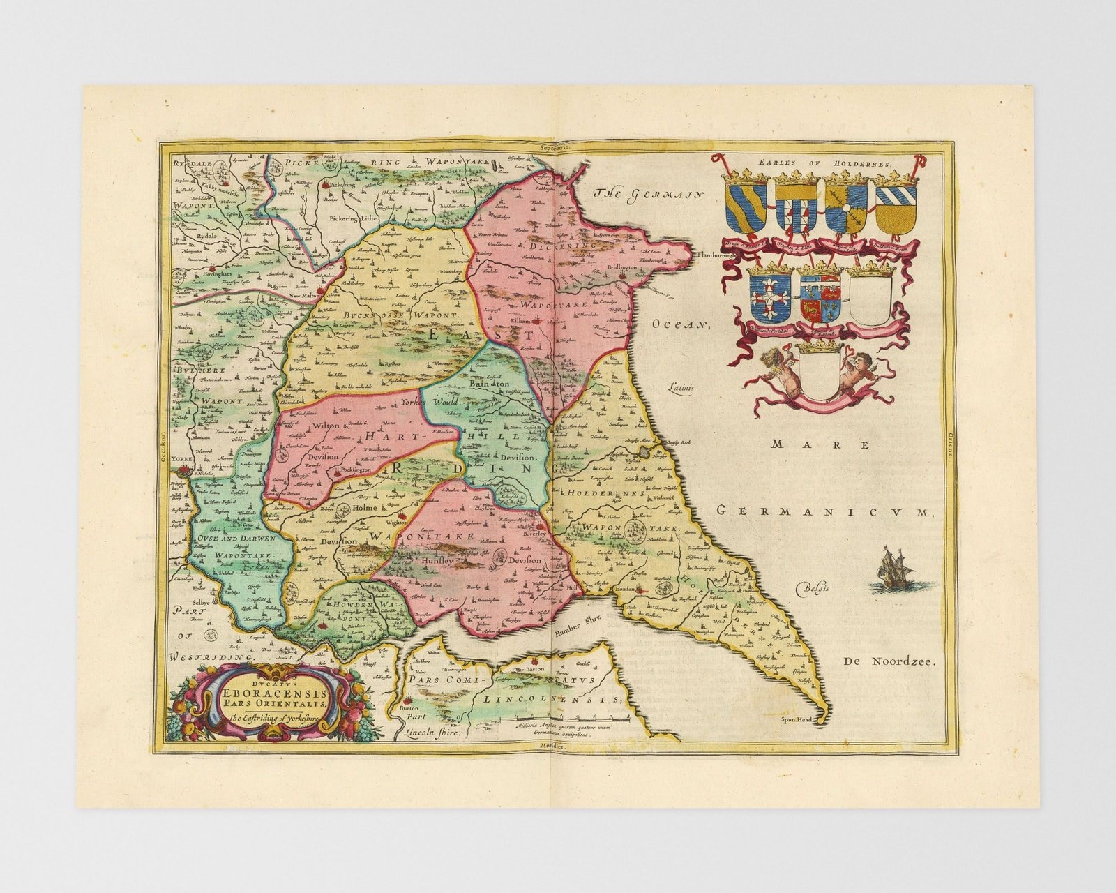 East Yorkshire Old Map Beverley, Hull, Lund, Great Kelk, Foston on the ...