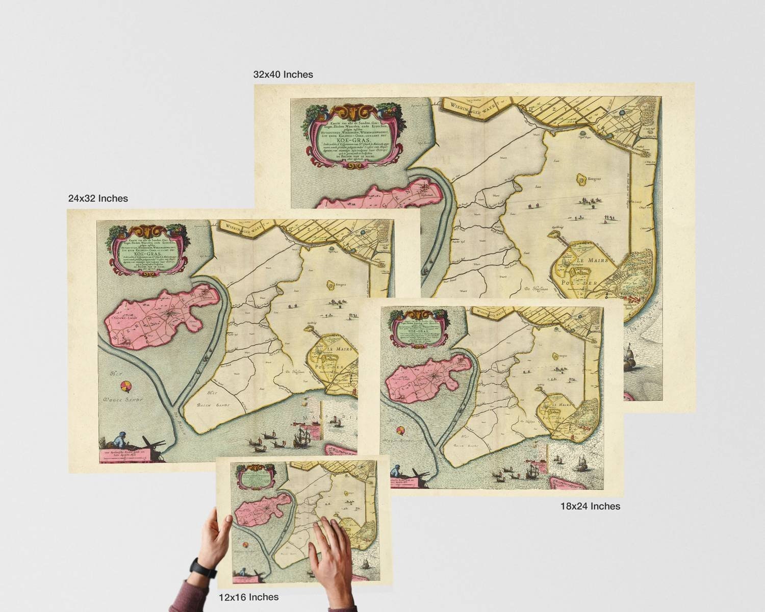 Noord-holland Old Map Den Helder, Julianadorp, Anna Paulowna, Breezand ...