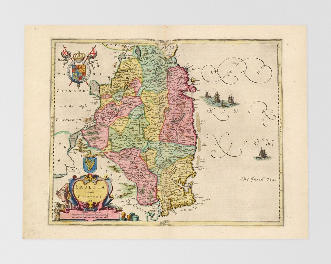 Old Map Ireland, Leinster | Carlow, Newbridge, Naas, Athy, Baltinglass ...