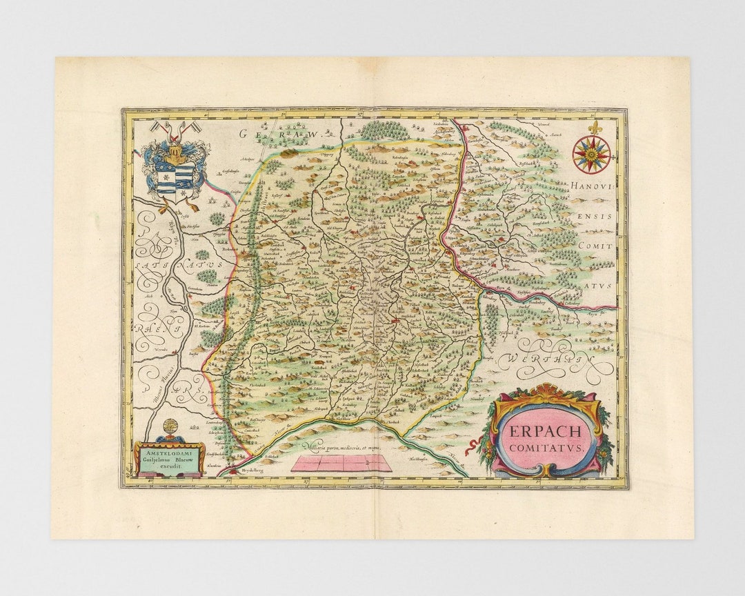 Germany Old Map | frth, Erlenbach Am Main, Brensbach, Gersprenz ...