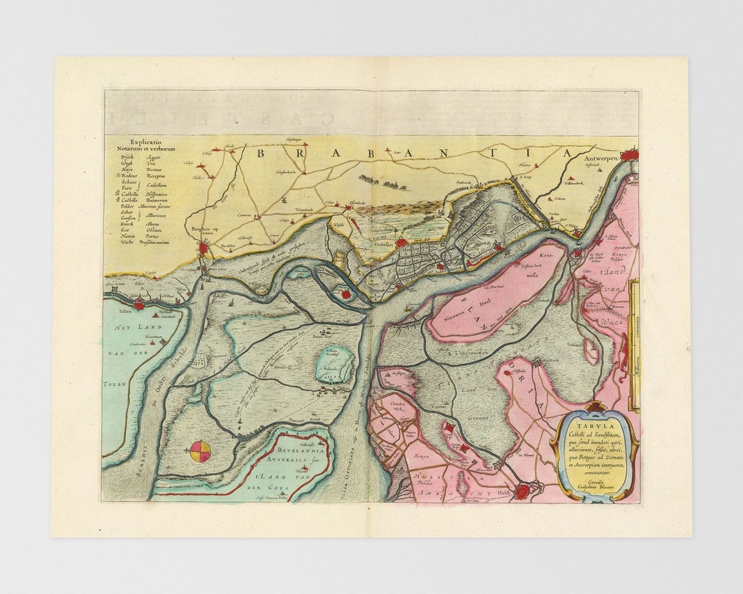 Old Map Flanders Rilland, Bergen Op Zoom, Ekeren, Kapellen, Stabroek ...