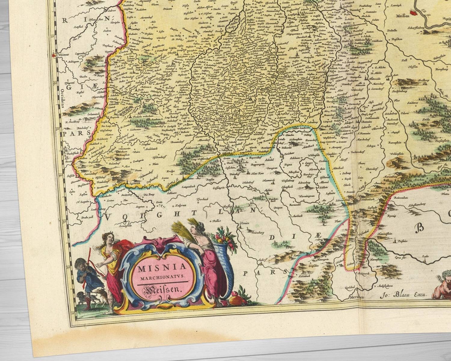 Map of Saxony } German Map: Chemnitz, Flha, Hohenstein Ernstthal - Etsy