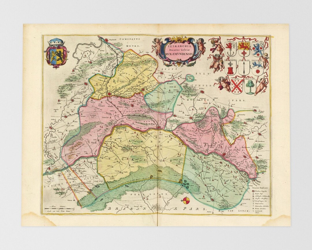 Map of Limburg } Dutch Map: Venlo, Tegelen, Blerick - Etsy