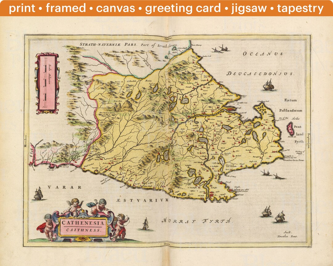 Caithness Old Map Watten Houstry Halkirk Wick Thurso - Etsy UK