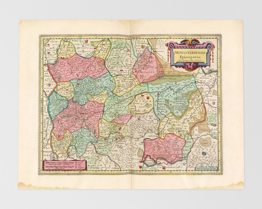 Old Map North Rhine-westphalia | Rheine, Ibbenbren, Lingen Ems ...