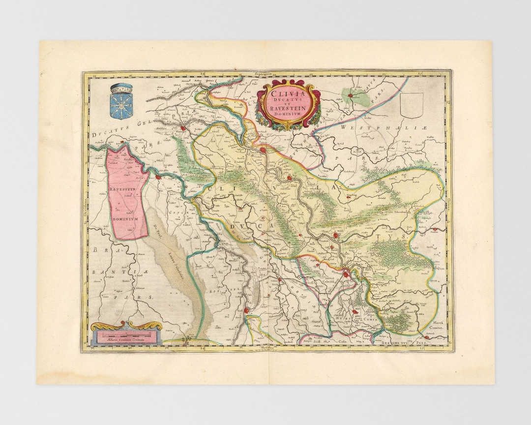 Kleve Old Map Goch, Kevelaer, Kalkar, Weeze, Uedem, Lower Rhine ...
