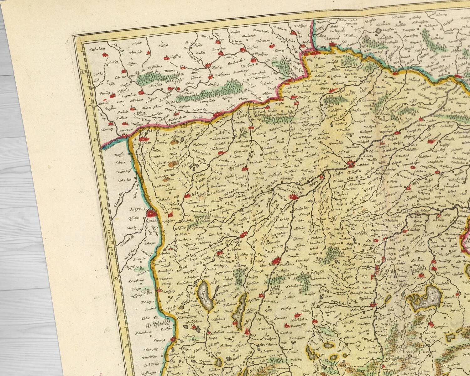 Bavaria Old Map Wasserburg Am Inn, Alttting, Waldkraiburg, Dorfen ...