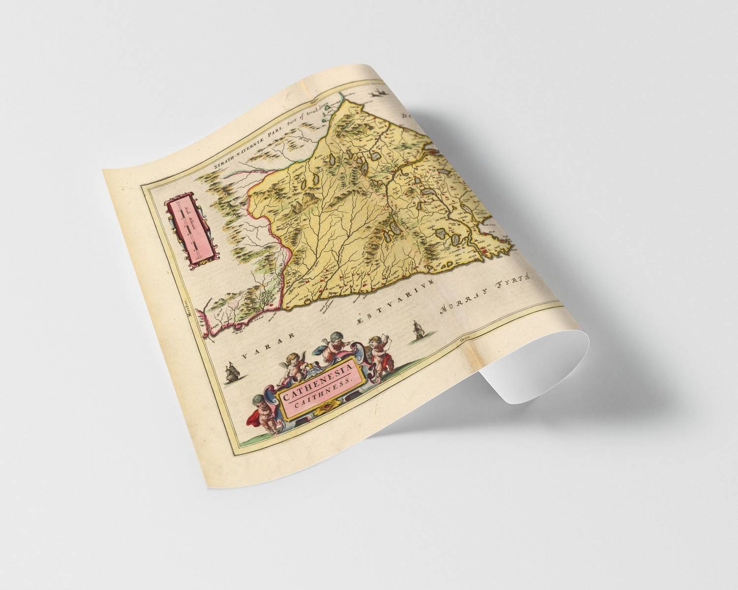 Map of Caithness } Gift for Scottish Dad: Watten, Houstry, Halkirk - Etsy