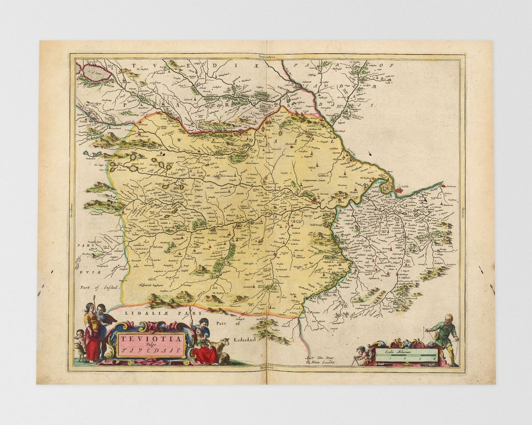 Old Map Scottish Borders | Galashiels, Hawick, Denholm, Jedburgh ...