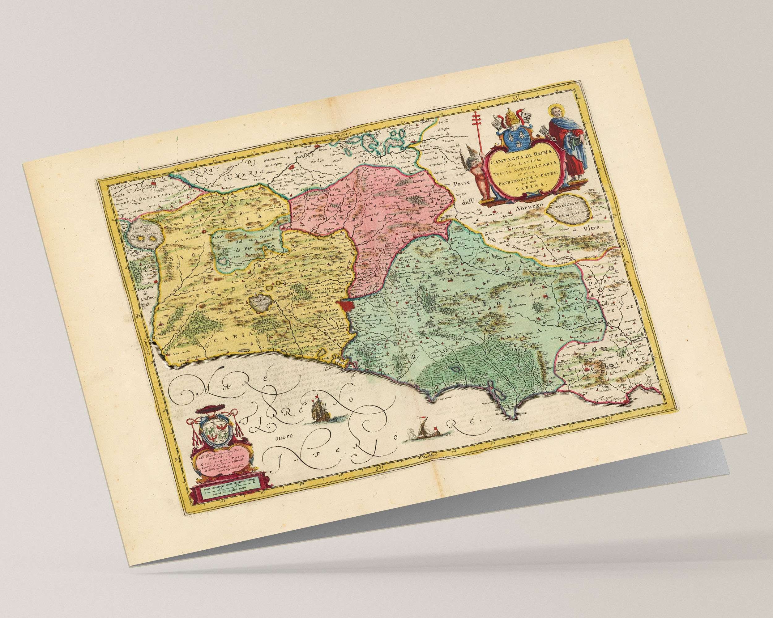 Castelli Romani Old Map Roma Monte Compatri Albano - Etsy