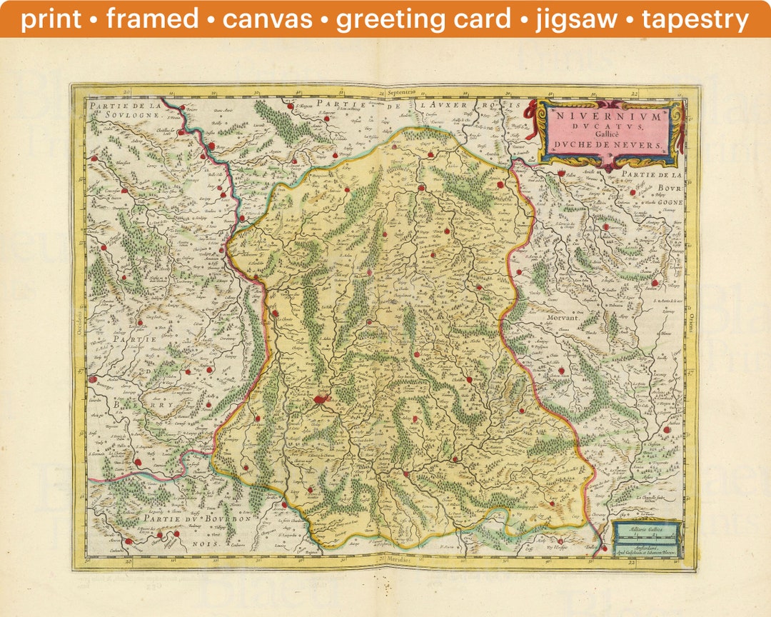 Nièvre Old Map Nevers Chevannes Changy Montenoison Nolay - Etsy