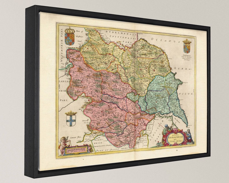 Yorkshire Old Map York Leeds Wakefield Sherburn in Elmet - Etsy