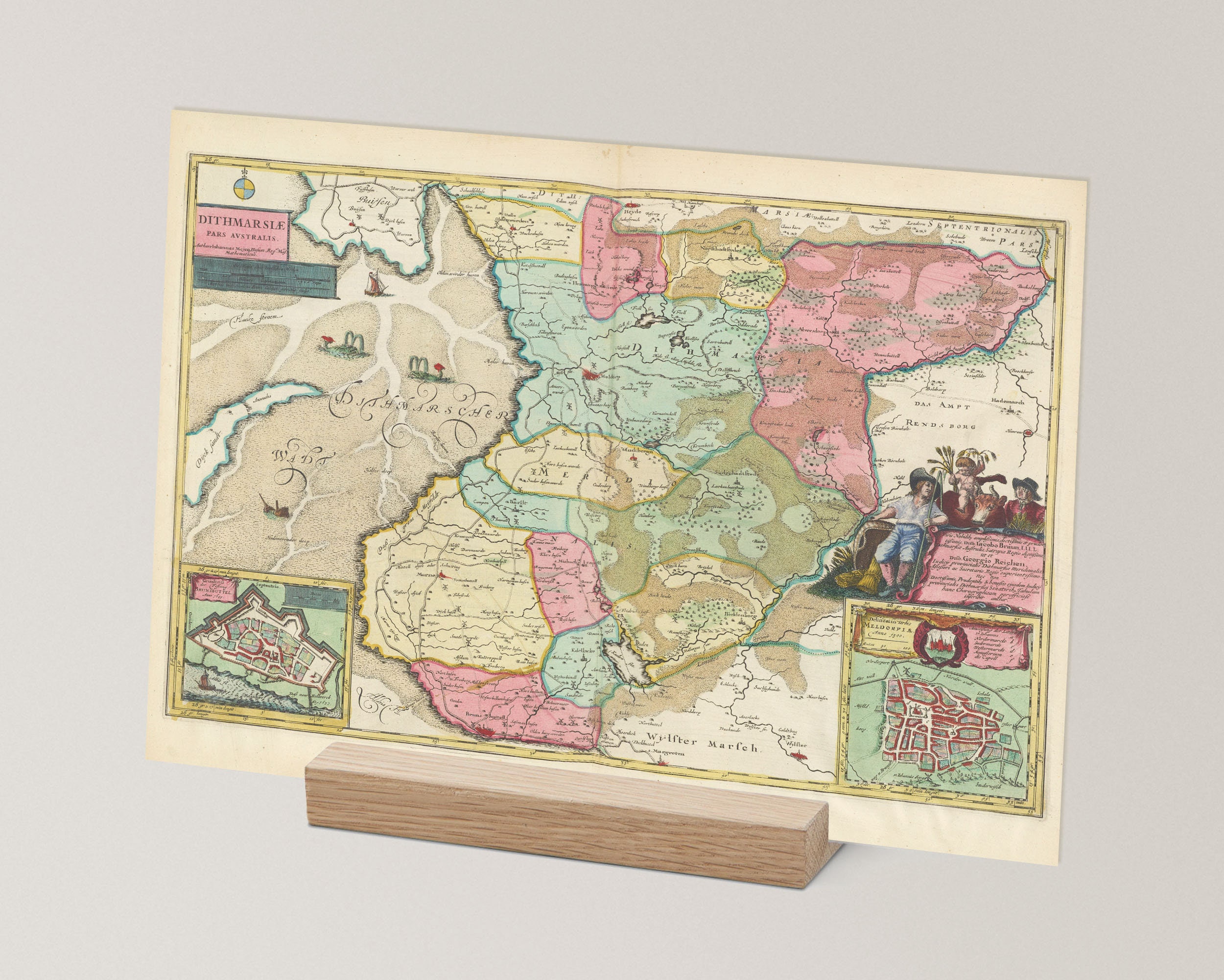 Dithmarschen Old Map Meldorf Marne Friedrichskoog Busum - Etsy