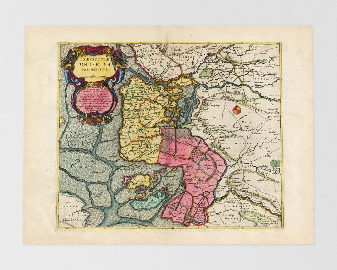 Map of North Frisia } Gift for German Dad: Niebll, Galmsbll, Aventoft ...