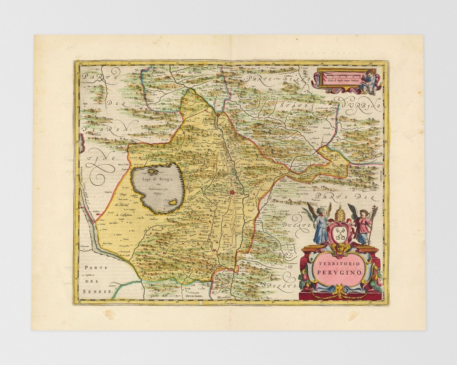 Umbria Old Map Perugia, Chiugiana, San Sisto, Bastia Umbra, Umbertide ...