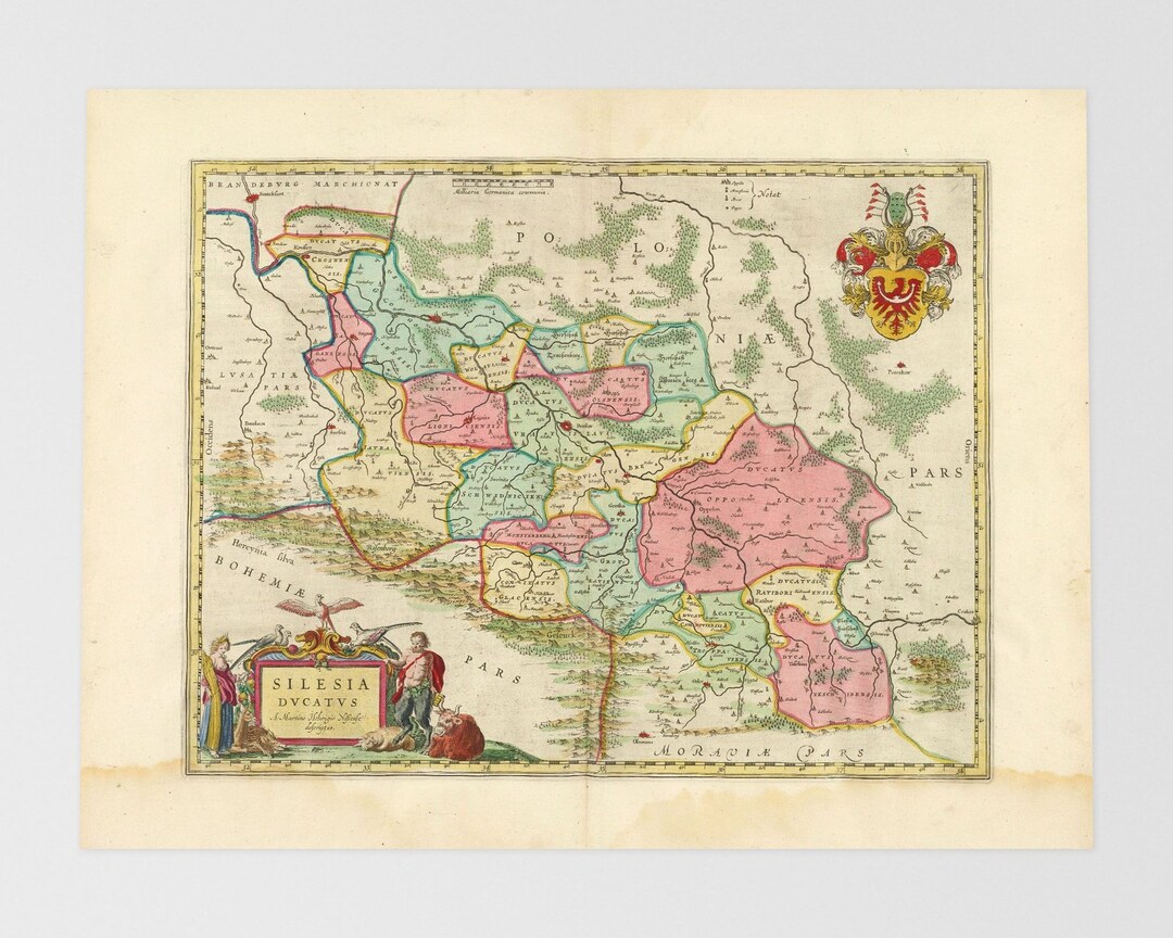 Central Europe Old Map Wrocaw, Opole, Gliwice, Pardubice, Hradec Krlov ...