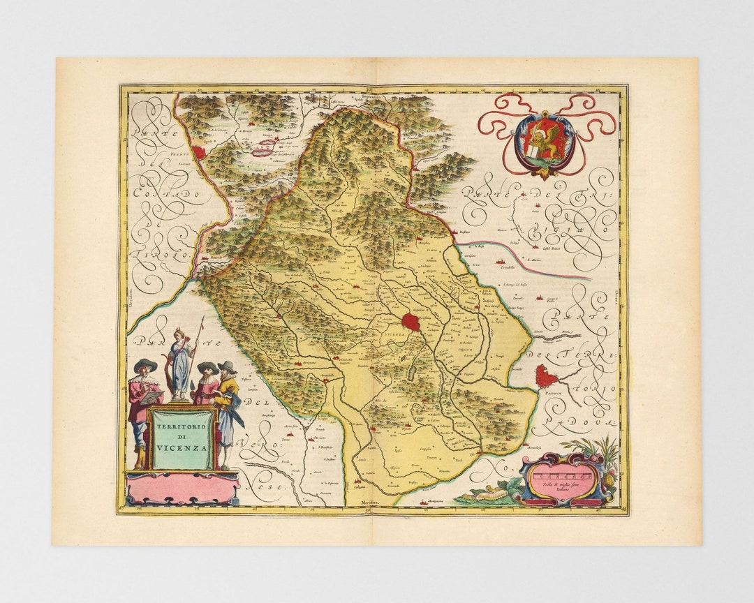 Old Map Vicenza | Vicenza, Montecchio Maggiore, Schio, Thiene, Valdagno ...