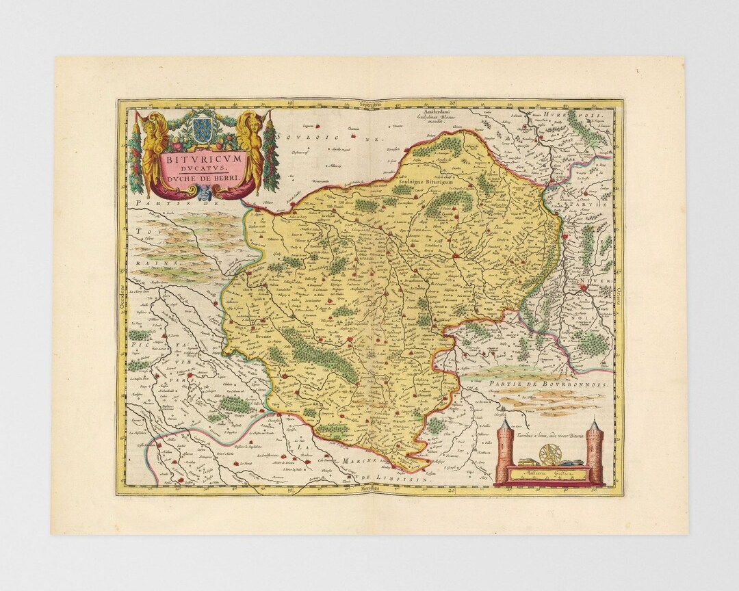Map of Cher Department | Montluon, Chteauroux, Vierzon, Nevers, Centre ...