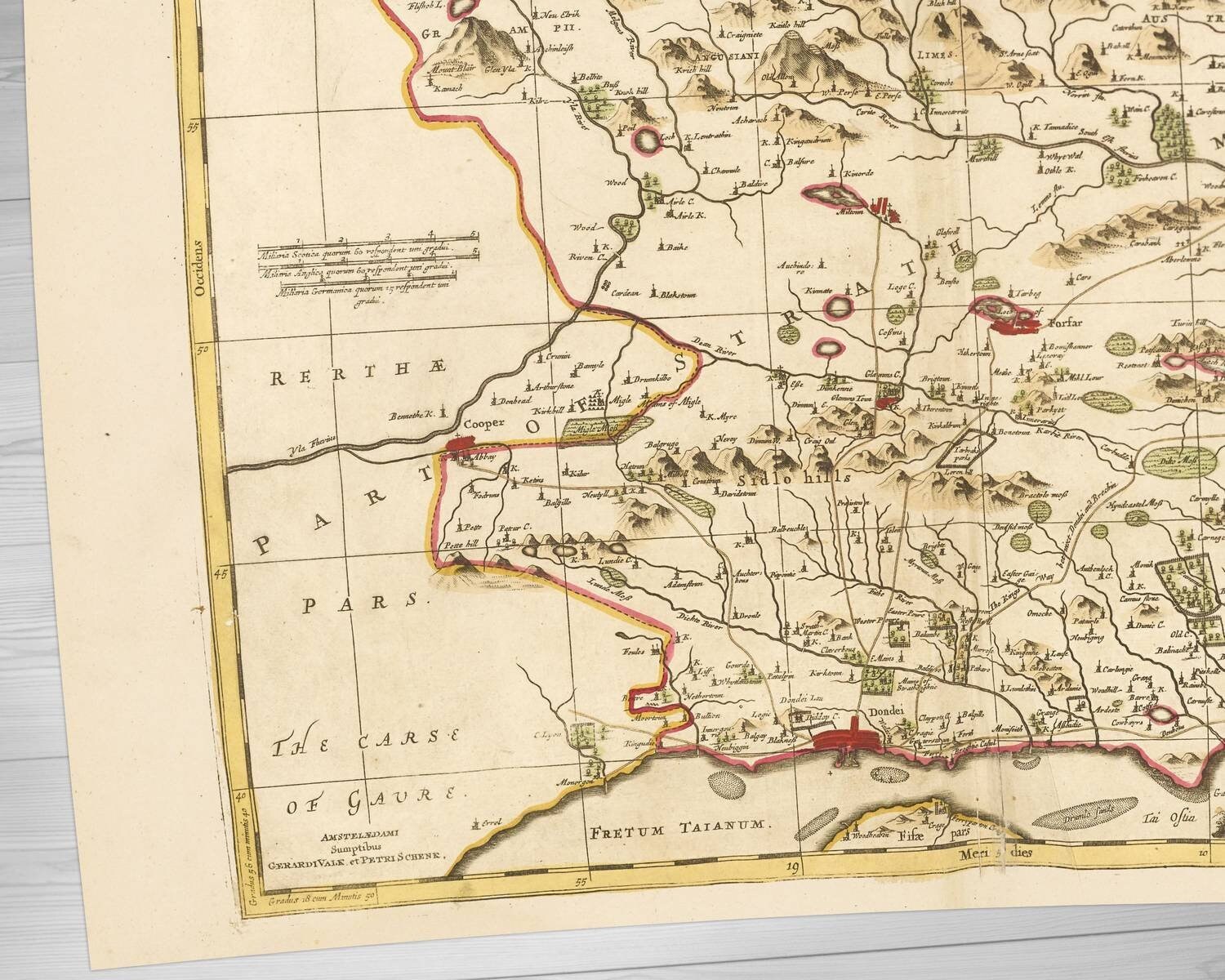 Map of Angus } Gift for Scottish Dad: Forfar, Kirriemuir & Charleston ...