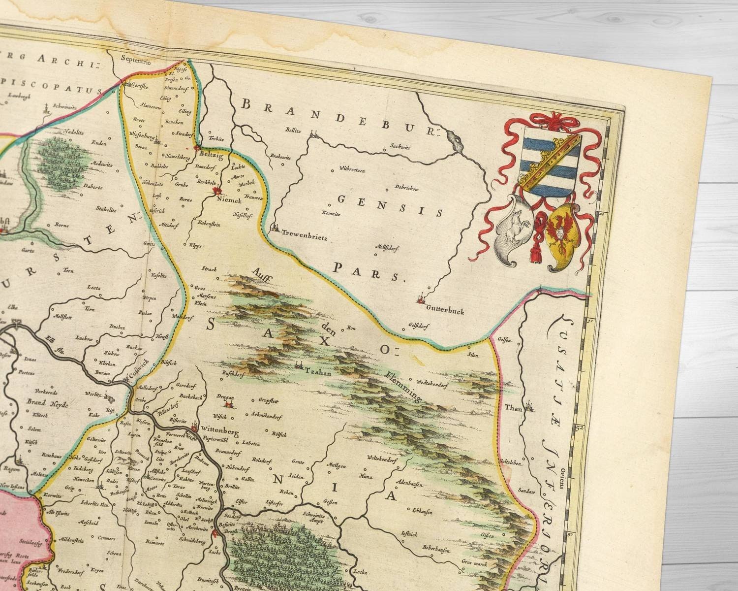 Wittenberg Old Map Grfenhainichen Coswig Anhalt Kemberg - Etsy UK