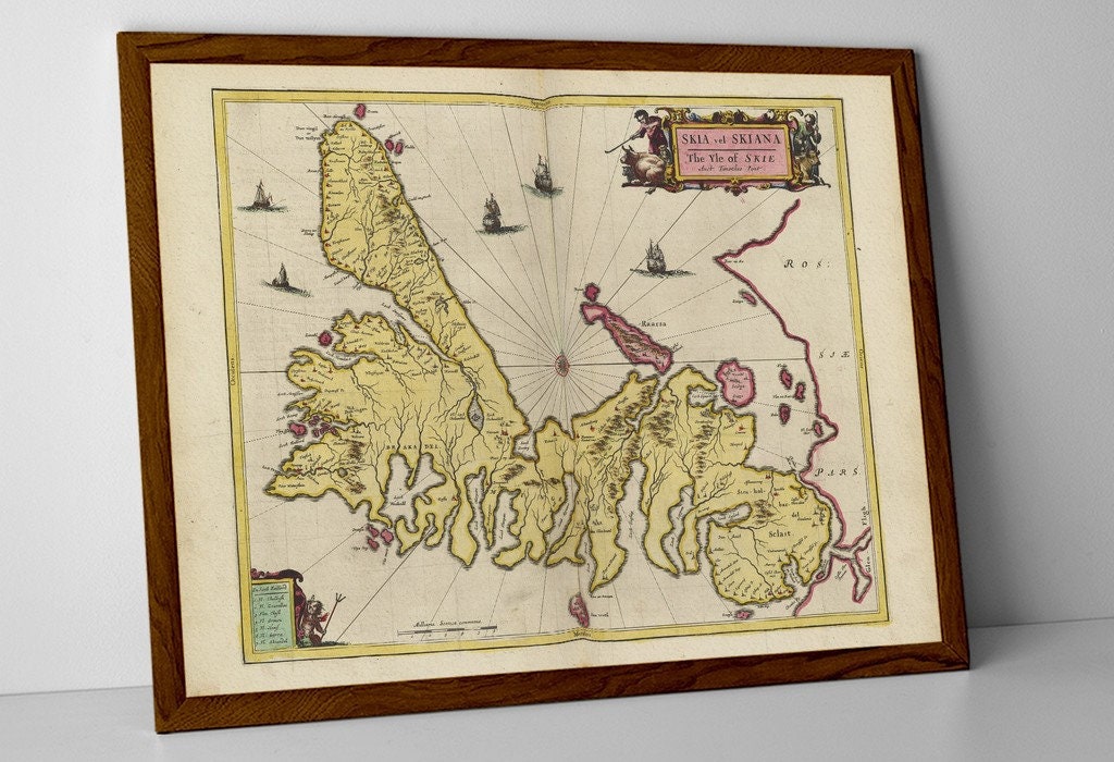 Skye Old Map Print of Scotland Portree Kyle Of Lochalsh | Etsy