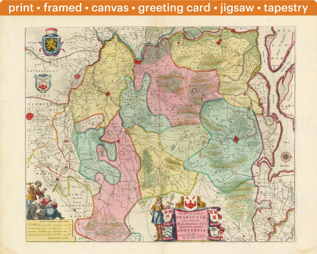 Antwerp Old Map Rijkevorsel Brecht Beerse Wuustwezel - Etsy