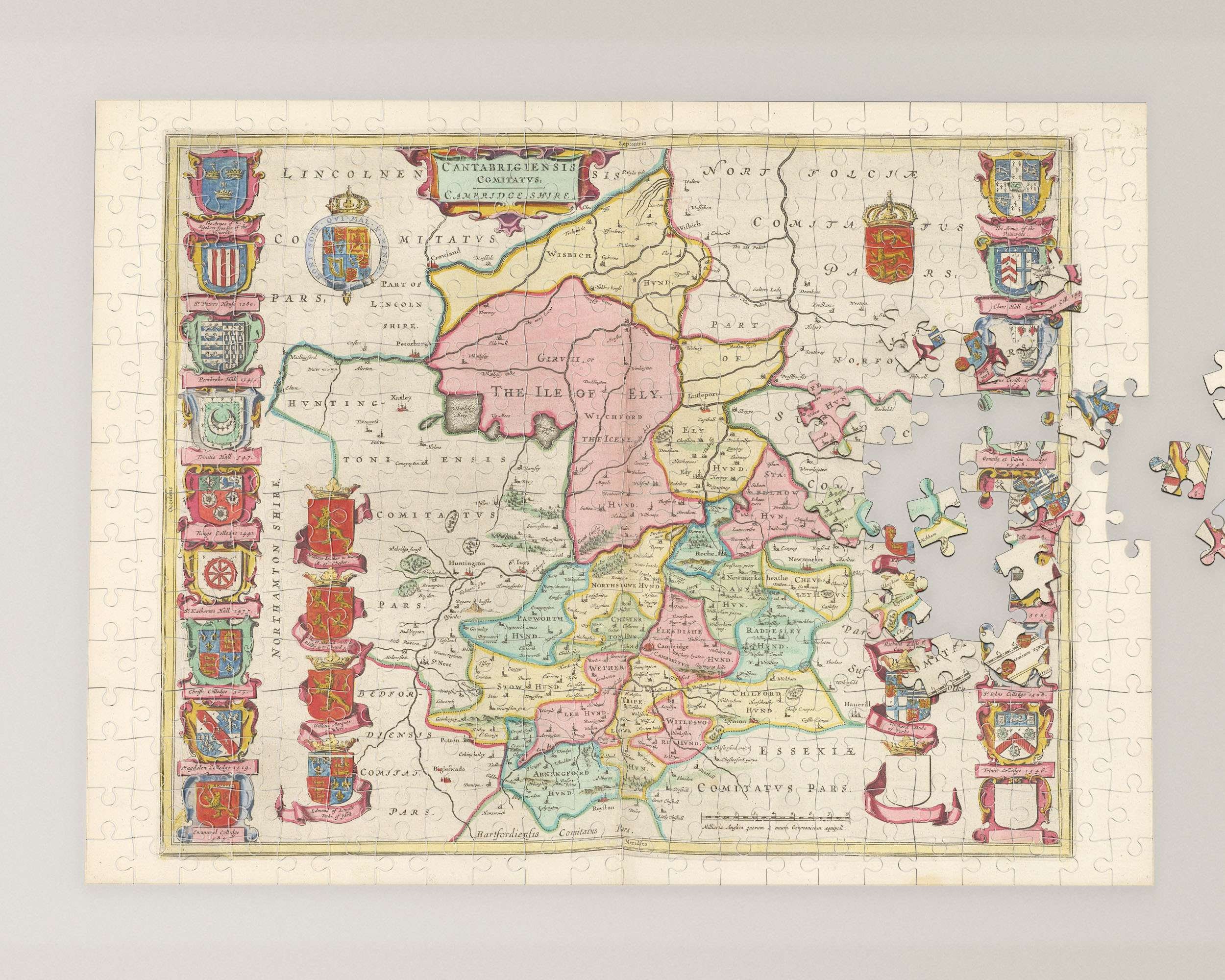 Cambridgeshire Old Map Ely St Ives Chatteris Cambridge - Etsy UK
