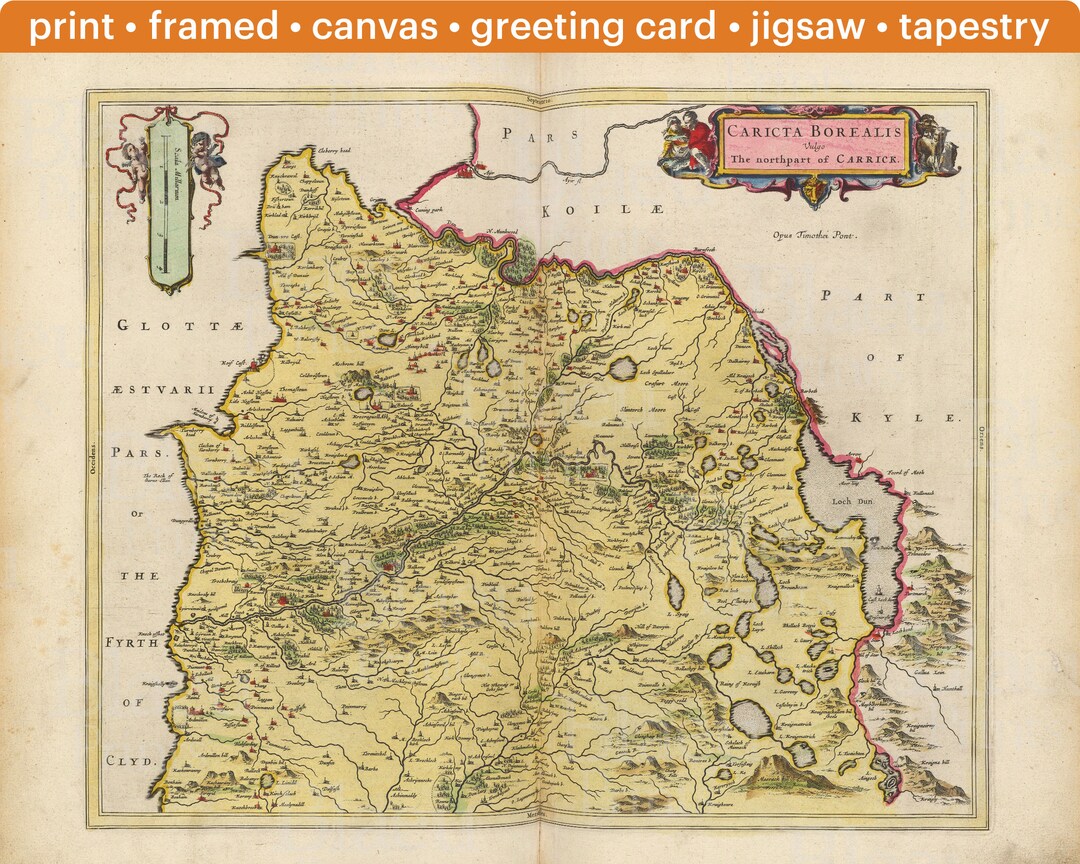 Ayrshire Old Map Straiton Ayr Maybole Dalmellington - Etsy