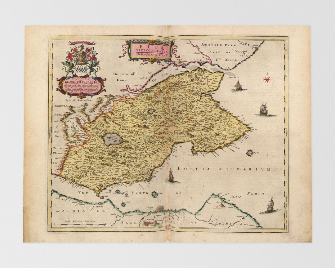 Fife Old Map Glenrothes, Methil, Markinch, Cupar, Leven, Fife, United ...