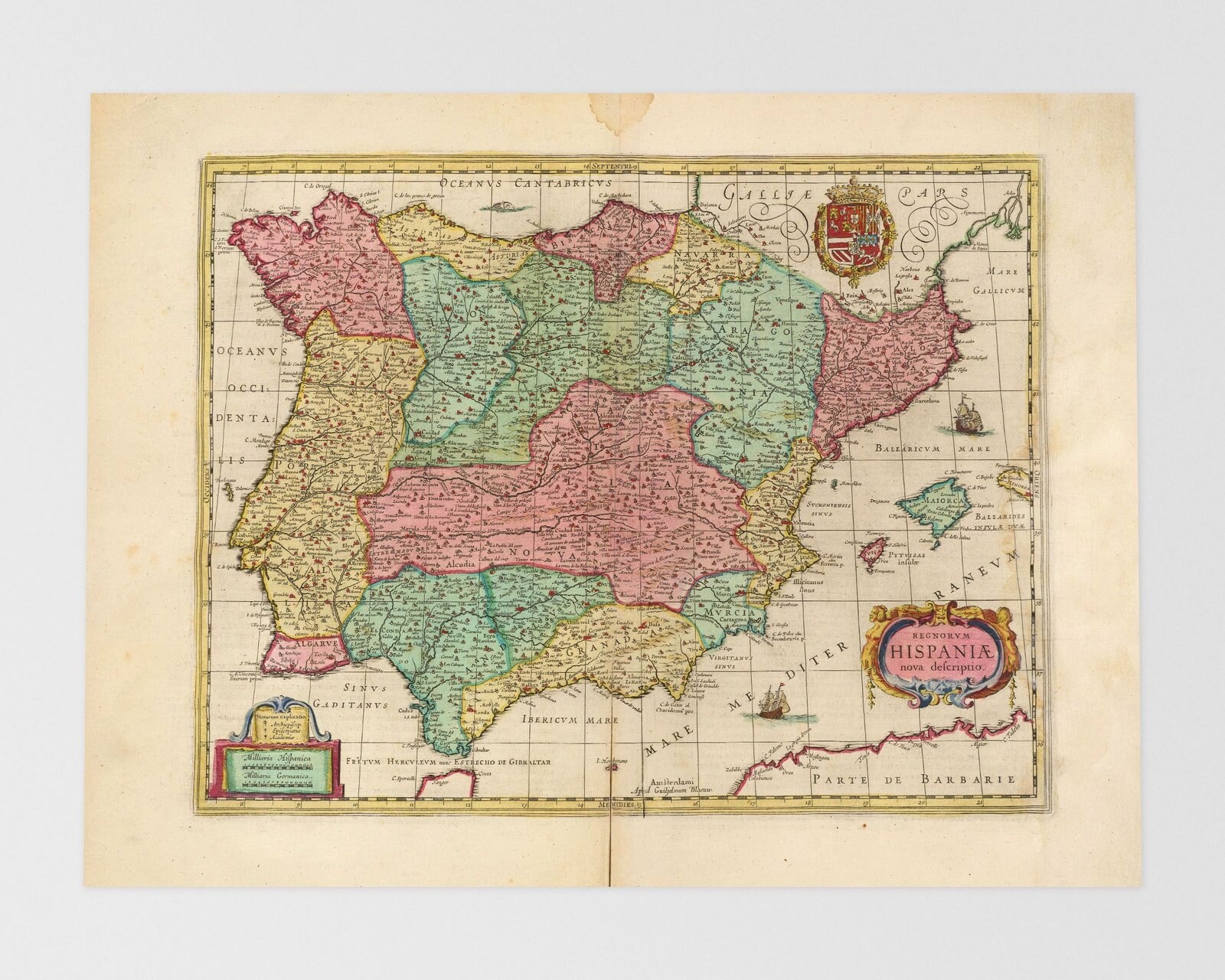 Map of Spain } Old Spanish Map: Madrid, Valencia, Seville - Etsy