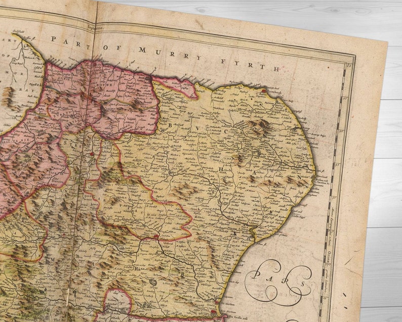 Map of Aberdeenshire } Old Scottish Map: Aberdeen, Banff, Royal Deeside ...