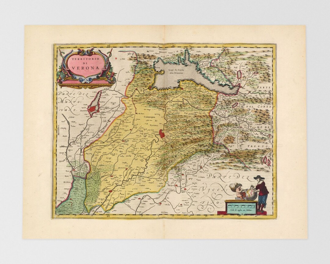 Old Map Verona | Verona, Pescantina, Grezzana, Bussolengo, Sona ...