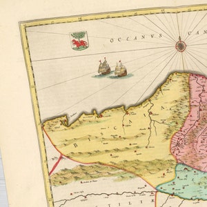 Basque Country Old Map Durango, Azkoitia, Azpeitia, Bergara, Arrasate ...